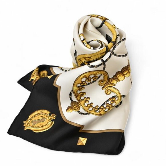 Hermes | Accessories | Hermes Authentic Black Silk Scarf | Poshmark